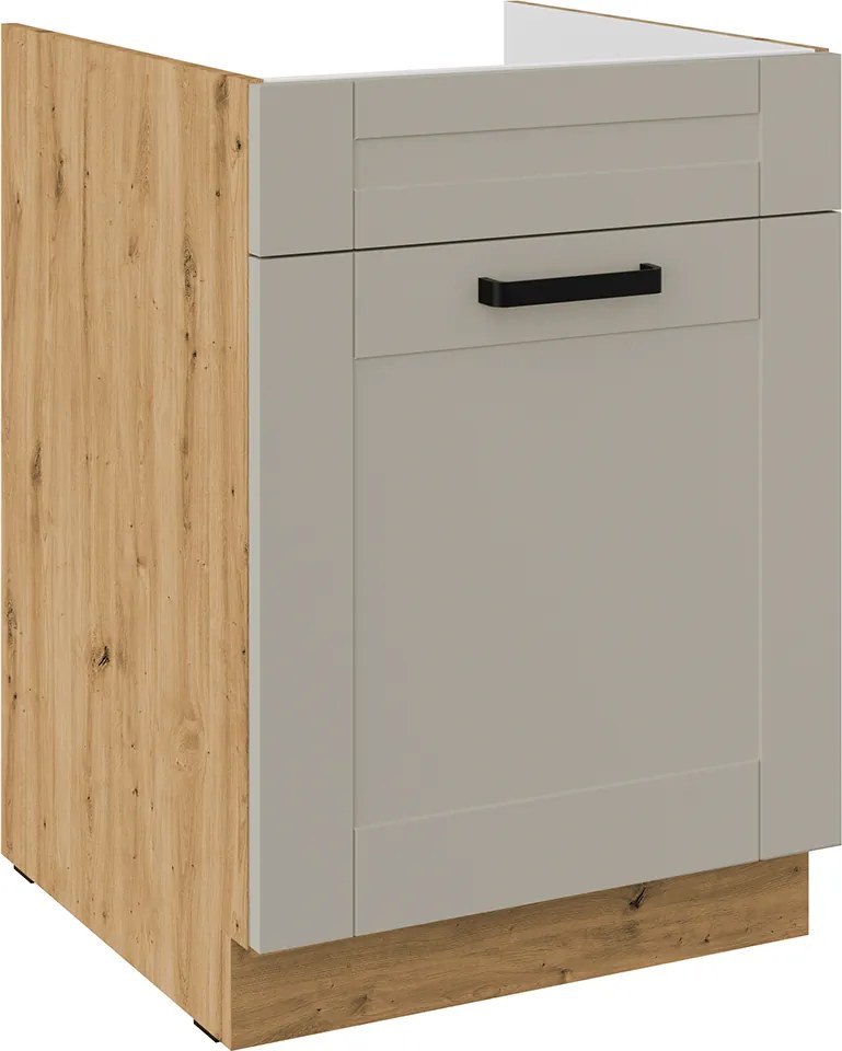LUNA sa | dolní skříňka 60 ZL 1S dřezová | 60 cm | PREMIUM BOX | artisan/světle šedá