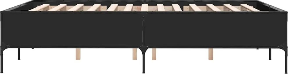 Rám postele černý 120 x 200 cm kompozitní dřevo a kov 3279802