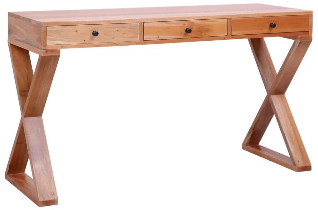 283848 vidaXL Počítačový stůl přírodní 132x47x77 cm masivní mahagonové dřevo