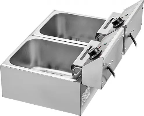 Elektrická fritéza 12 L 5000 W s dvojitým košem YB-82 se dvěma zásobníky na desku