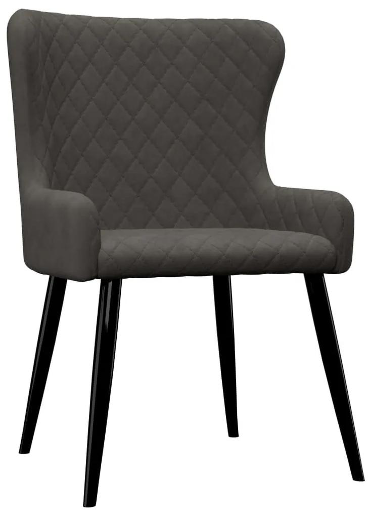 vidaXL Jídelní židle 2 ks šedé samet