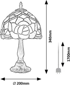 BRILAGI - Tiffany vitrážová stolní lampa GARLAN 1xE14/40W/230V