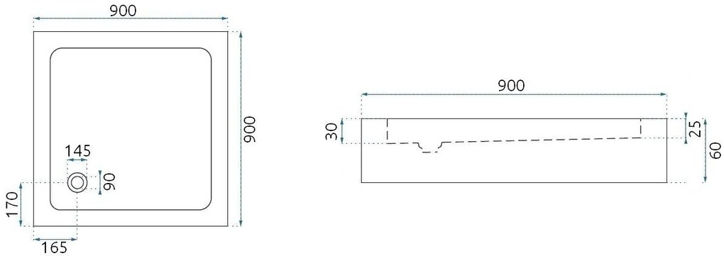 Rea, Sprchový kout REA City 90x90 Nickel Brush, REA-K6496