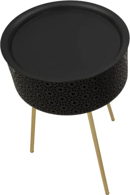 Odkládací stolek Blacky 40 cm černý/zlatý