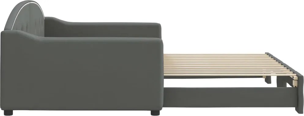 Válenda s přistýlkou tmavě šedá 100 x 200 cm textil 3197536