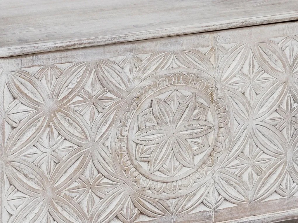 furniture-nabytek.cz - Masivní lavicová truhla Makira z mangového dřeva, lakovaná, bílá – 71×40×55 cm
