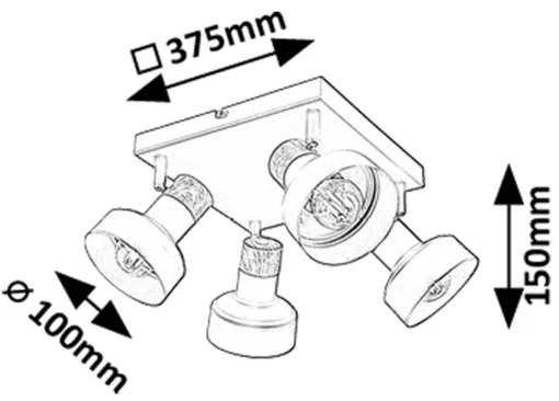 Rabalux 73058 - Bodové svítidlo SASKIA 4xE14/15W/230V
