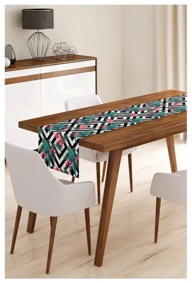 Běhoun na stůl z mikrovlákna Minimalist Cushion Covers Parrot Stripes, 45 x 145 cm