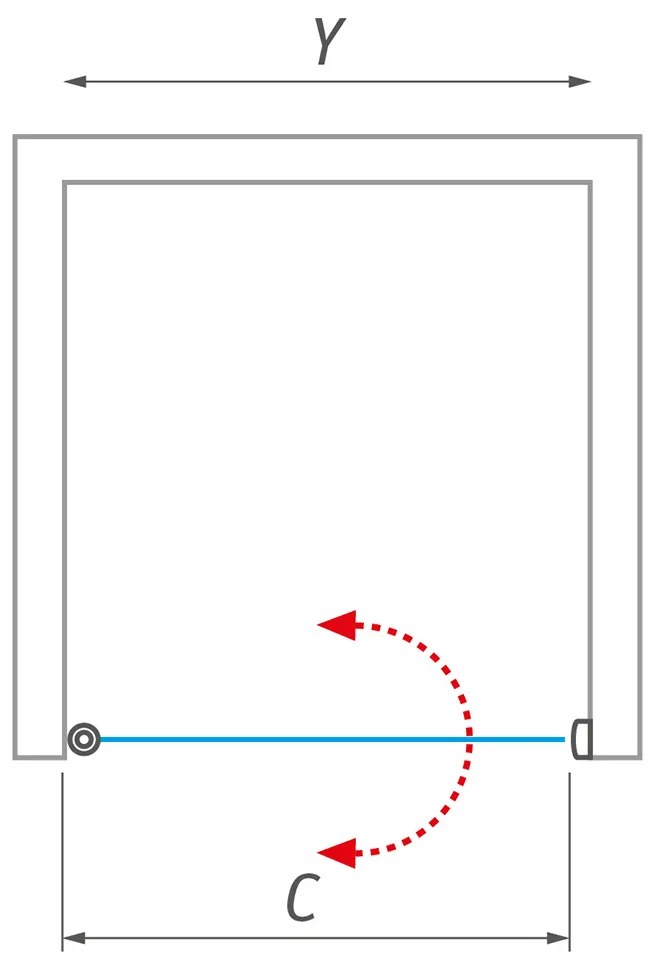 Roth TOWER LINE TCN1 Jednokřídlé sprchové dveře pro instalaci do niky 100 cm Profil: Lesk, Sklo: Potisk
