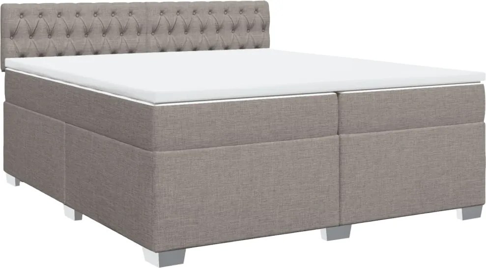 Box spring postel s matrací taupe 200x200 cm textil 3286006