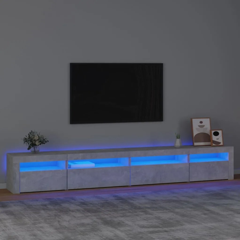 TV skříňka s LED osvětlením betonově šedá 270 x 35 x 40 cm 3152749