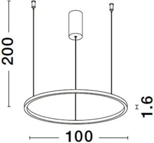Závěsné LED svítidlo NOVA LUCE TARQUIN 59W 3000K 9345611 stmívatelné Triac