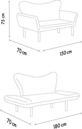Dvoumístná pohovka Chatto 150 cm světle hnědá