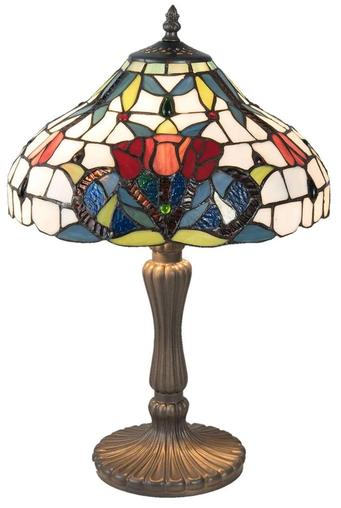 Stolní lampa 5919 s motivem růží, bílá, rozmanitá