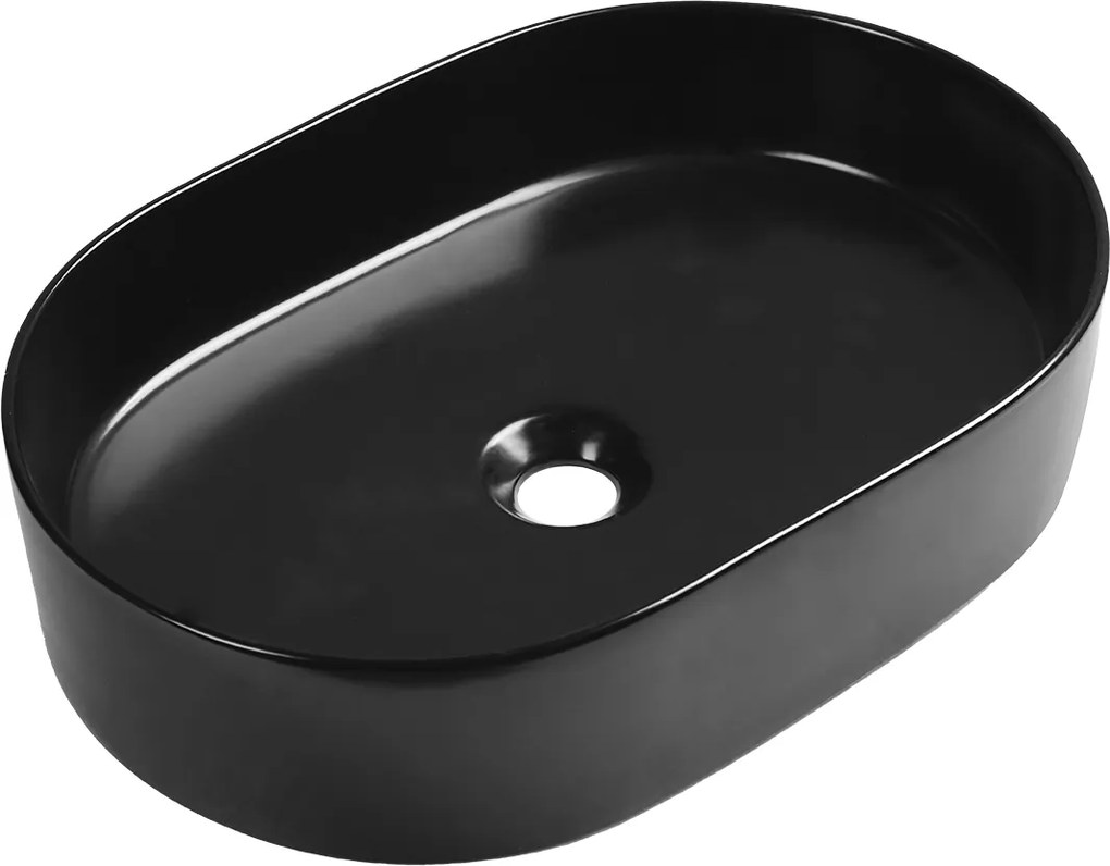 Laveo Desna, umyvadlo na desku 500x350x120 mm, černá matná, LAV-VUD_B250