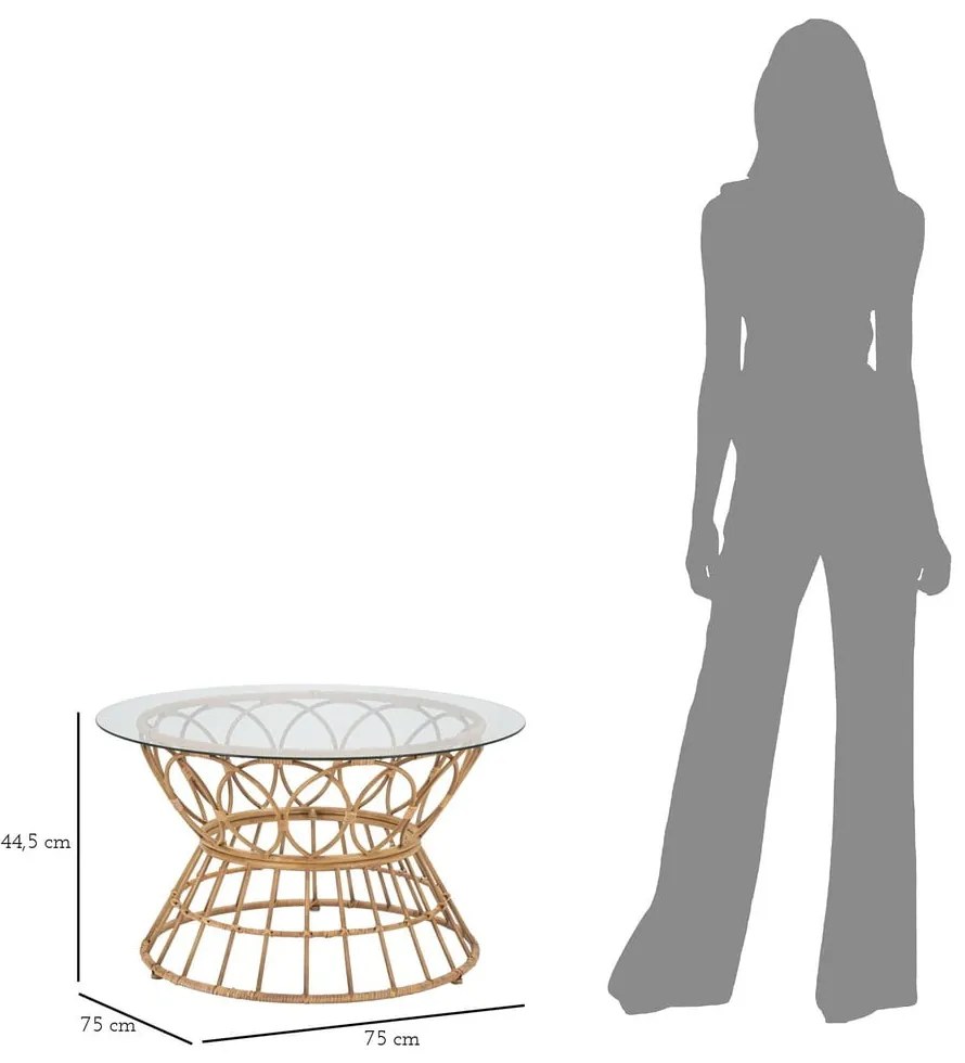 Kulatý konferenční stolek se skleněnou deskou v přírodní barvě ø 75 cm Panama – Mauro Ferretti