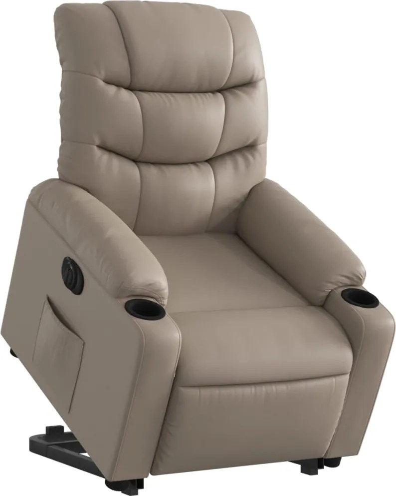 Elektrické zvedací polohovací křeslo cappuccino umělá kůže 3206619