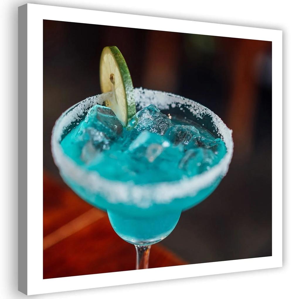 Gario Obraz na plátně Sklenice na pití s modrým nápojem Rozměry: 30 x 30 cm