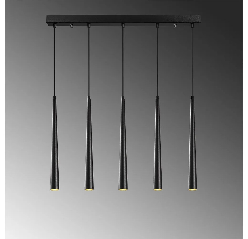Designový lustr Pearlie 78 cm černý