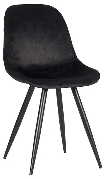 LABEL51 Černá sametová jídelní židle Anaca