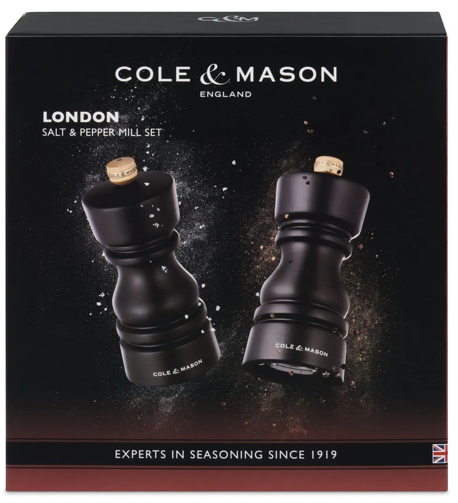 Cole&Mason Sada mlýnků na sůl a pepř London Chocolate Wood 13 cm