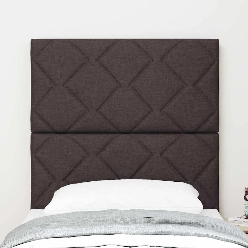 Čelo postele Tmavě hnědá 80 cm textil 3337876