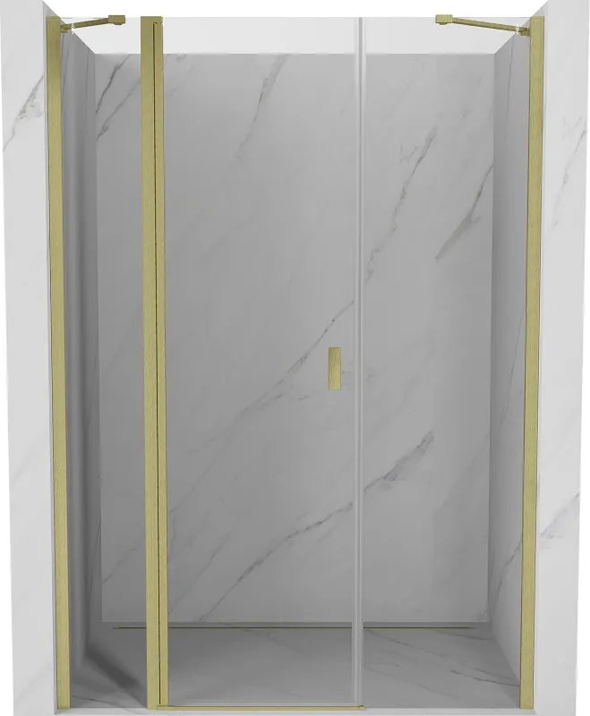 Mexen, Mexen Mist výklopné sprchové dveře 140 cm, transparentní, broušené zlaté - 8A4-140-001-55-00