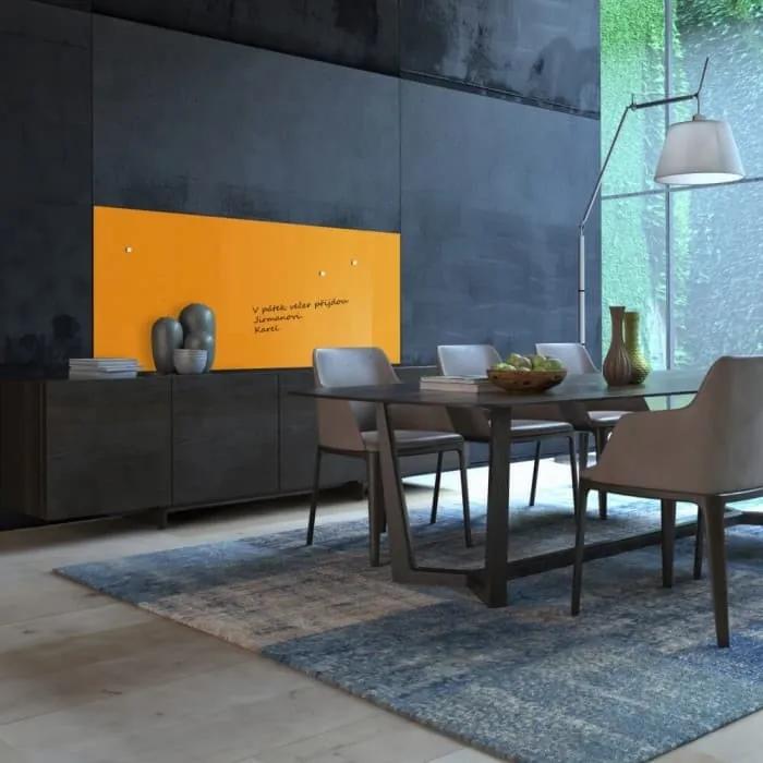 Žlutá neapolská skleněná magnetická tabule nalepovací na zeď Smatab® - 48 × 48 cm