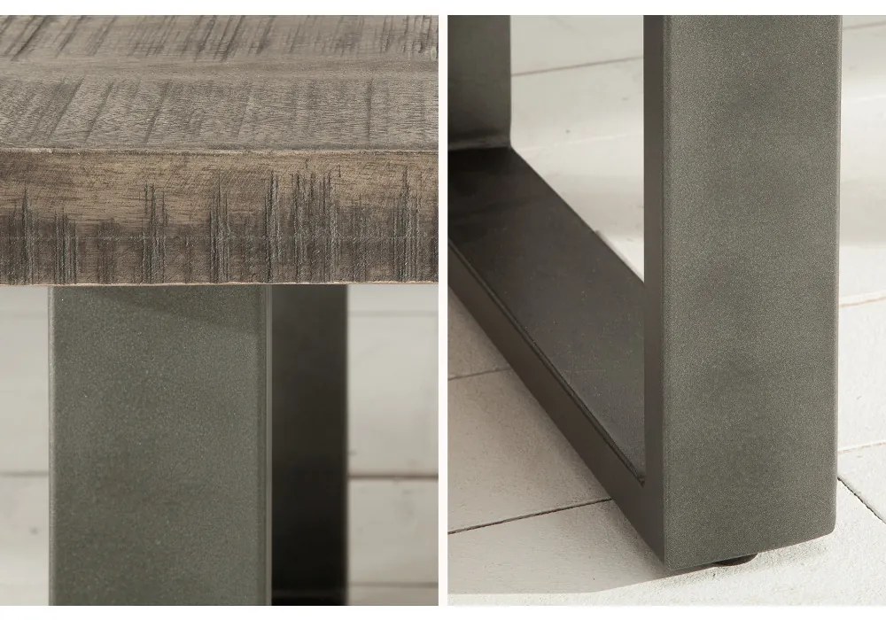 Massive home | Konferenční stolek IRON CRAFT 100 CM GREY masiv mango
