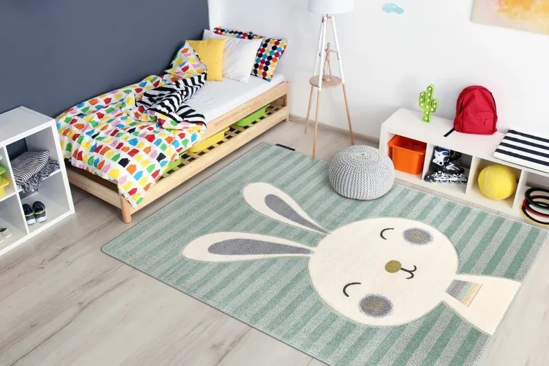 Dywany Łuszczów Dětský kusový koberec Petit Rabbit green - 140x190 cm