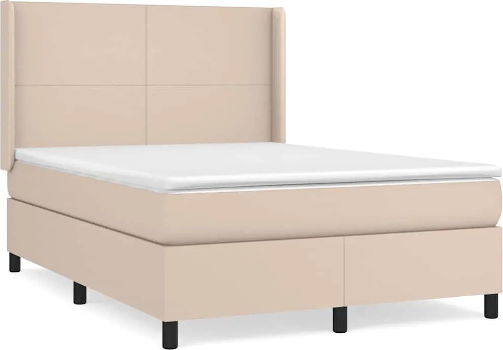 Box spring postel s matrací cappuccino 140x200 cm umělá kůže 3132386