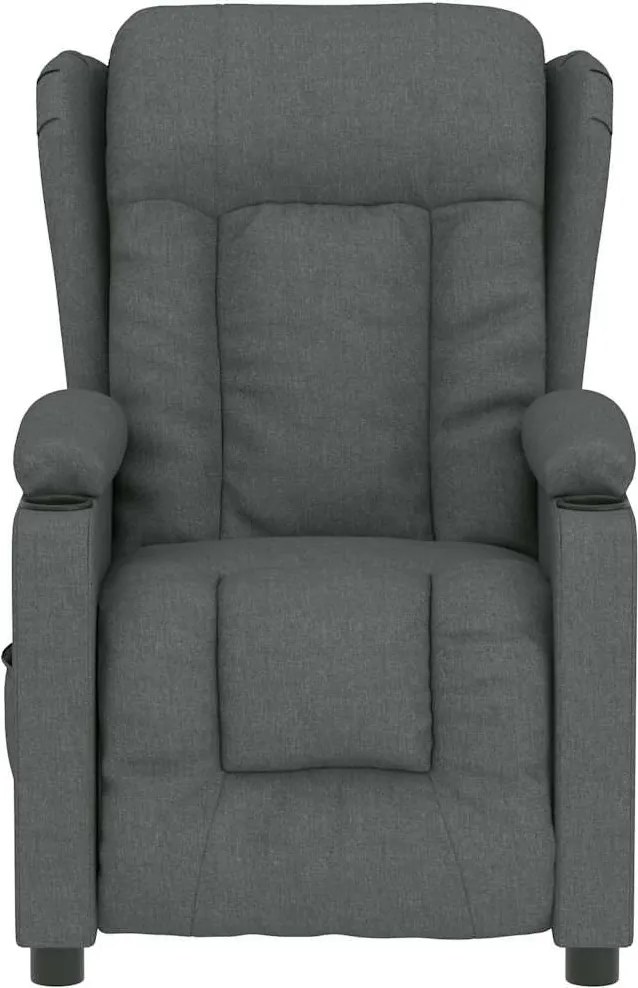 Elektrické masážní křeslo tmavě šedé textil 3098790