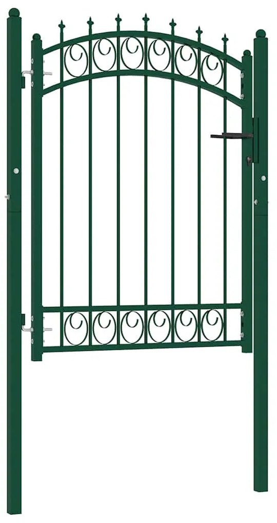 Plotová branka EMMEN s hroty ocelová 103 x 109,5 cm zelená 146374