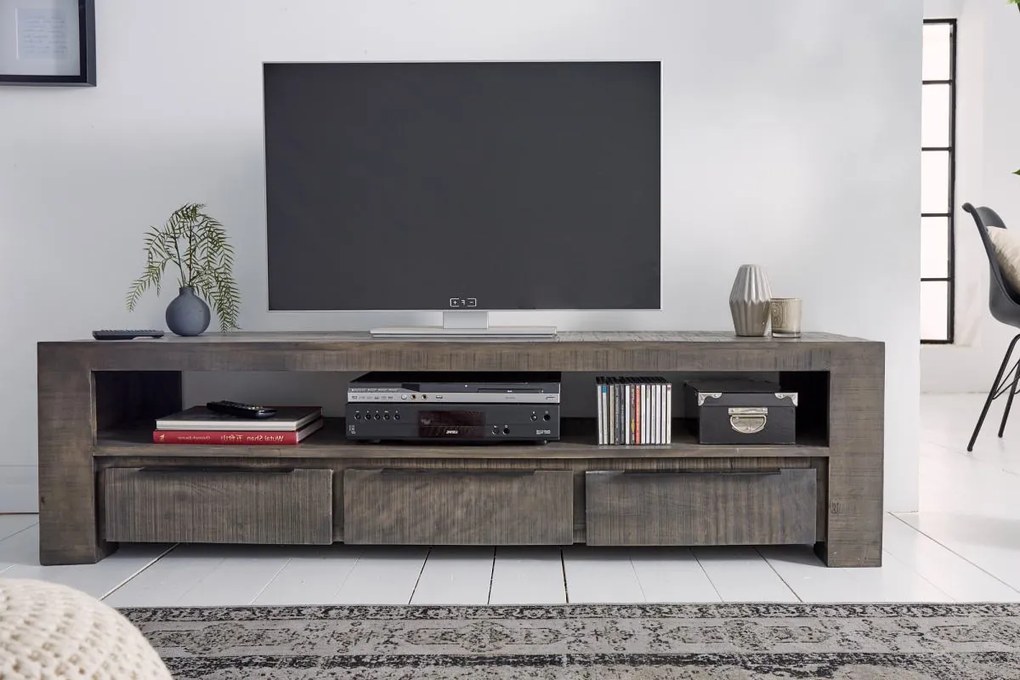 Designový TV stolek Thunder 170 cm, šedé mango