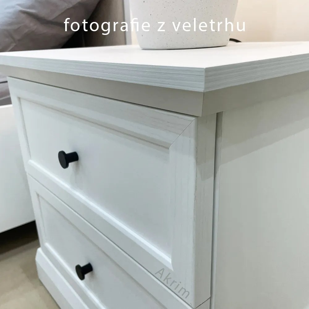 LUCCA b | noční stolek SN se zásuvkami | 51,9 cm | bílá