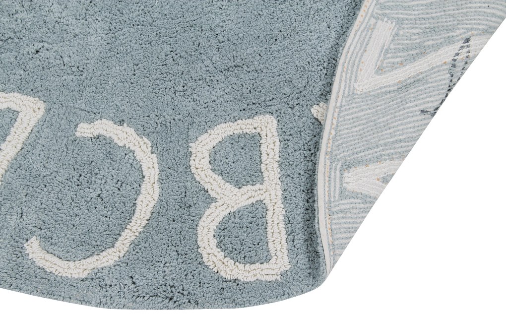 Lorena Canals koberce Přírodní koberec, ručně tkaný Round ABC Vintage Blue-Natural - 150x150 (průměr) kruh cm