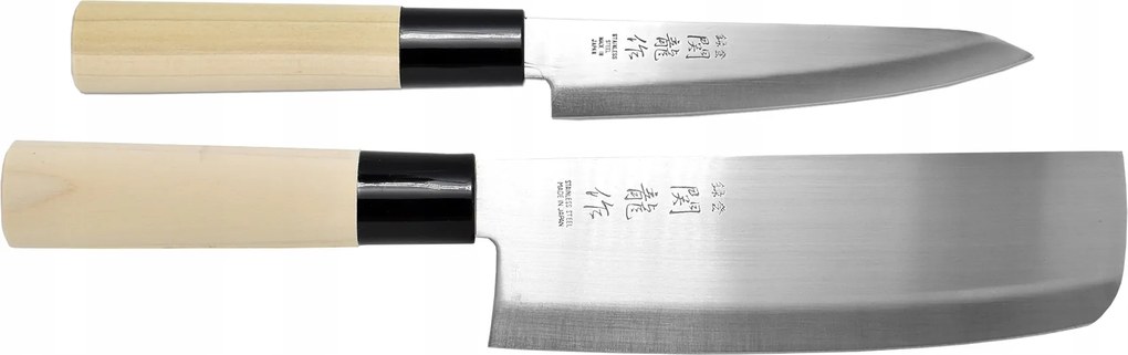 Sada dvou japonských kuchyňských nožů: Nakiri 170, Petty knife 13