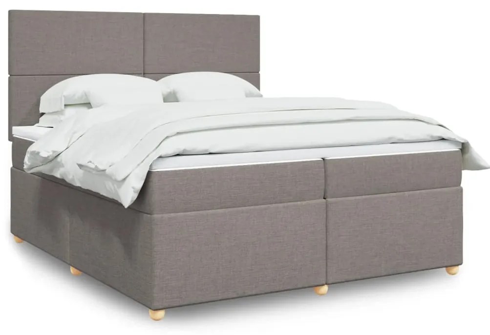 Box spring postel s matrací taupe 200x200 cm textil 3293684