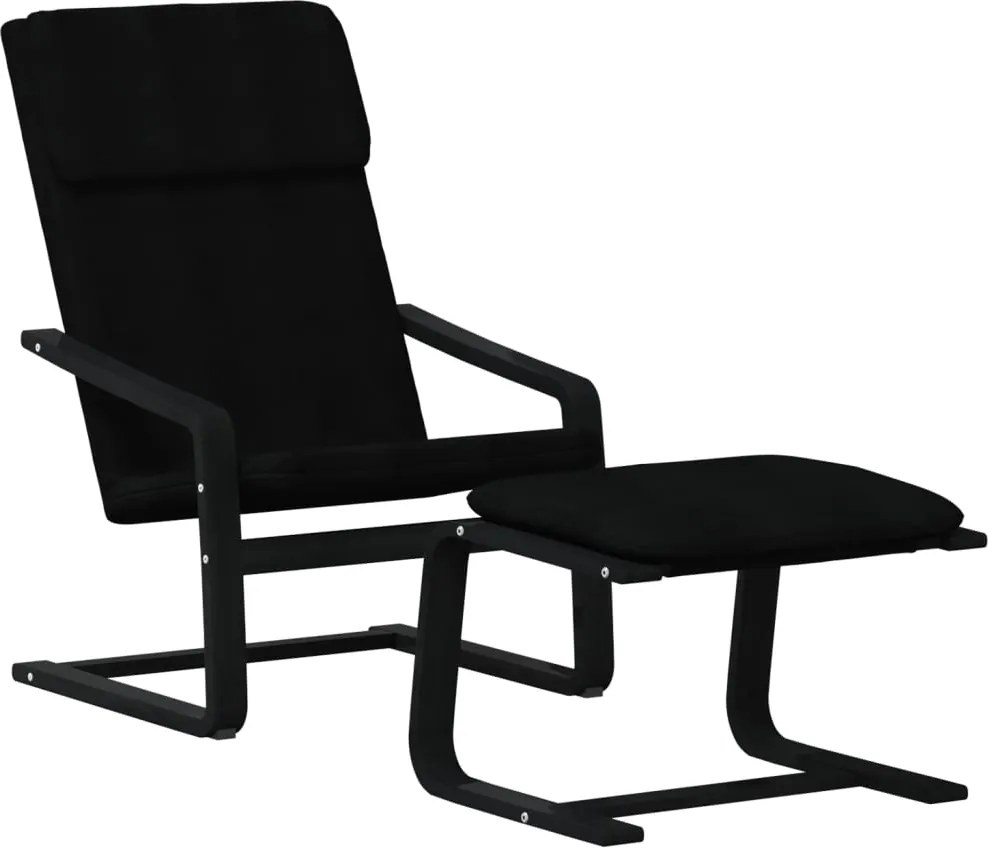 Relaxační křeslo s podnožkou černé textil 3154419