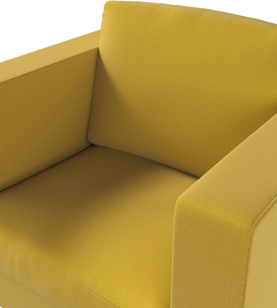 Potah na křesko IKEA Karlanda, krátký barva žlutá látka sametová