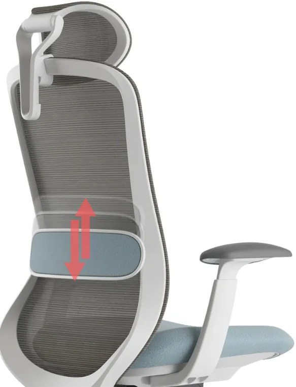 MERCURY Ergonomická kancelářská židle UNO - šedá síťovina / modrá látka
