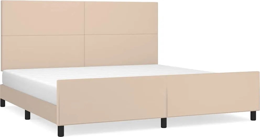 Rám postele s čelem cappuccino 200x200 cm umělá kůže 3125474