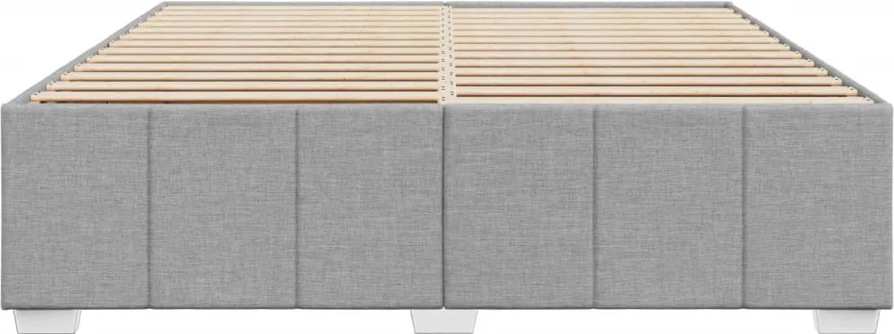 Rám postele bez matrace světle šedý 200 x 200 cm textil 3284860