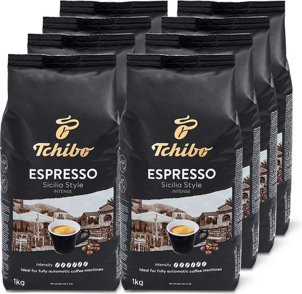 Tchibo Espresso Sicilia Style - 8 x 1 kg zrnkové kávy - Intenzita: 6/6