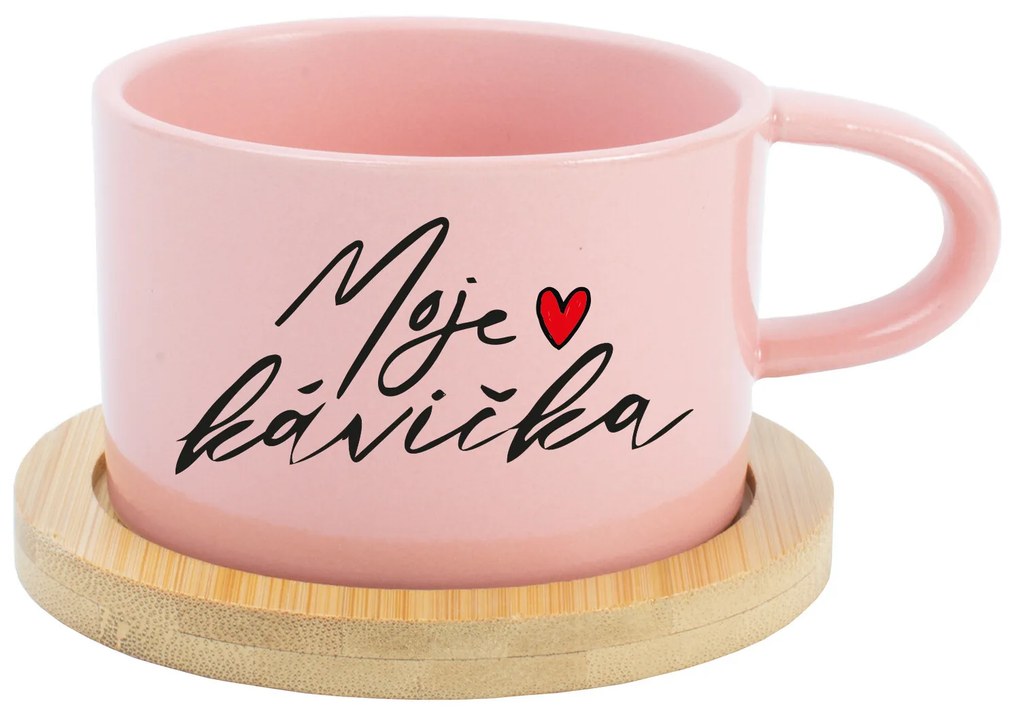MOJE KÁVIČKA - růžový hrníček makronka 200 ml