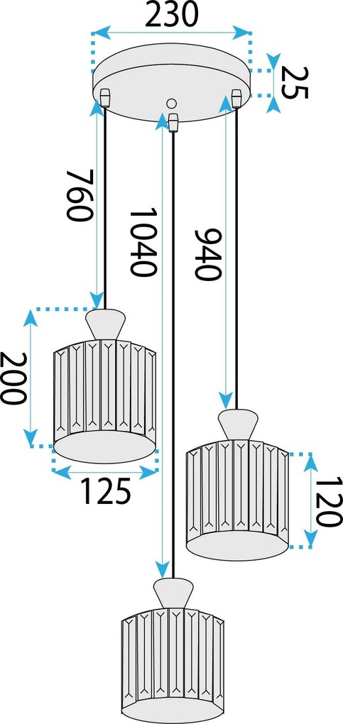Toolight Rea, LAMP EBT025-3CP BLACK, OSW-01225