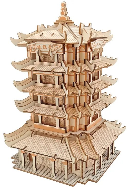 Woodcraft Dřevěné 3D puzzle Yellow Crane Tower