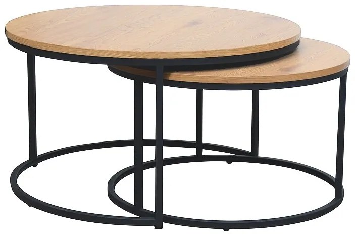 Moderní dřevěný set stolů CHANNA