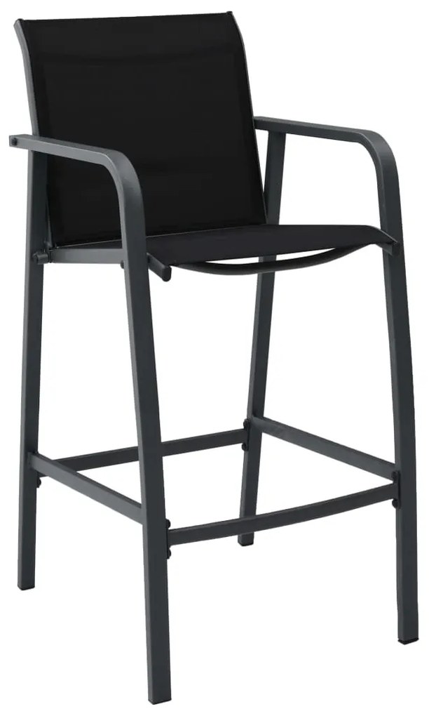 Zahradní barové židle 2 ks černé textilen - Default Title