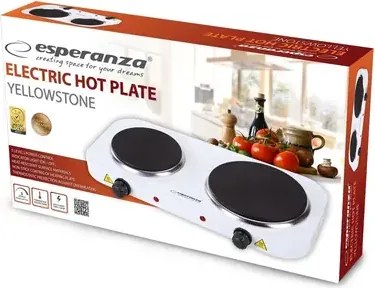 Esperanza EKH014W bílá / Elektrický vařič / 2 plotny / 2500 W / 5 tepl